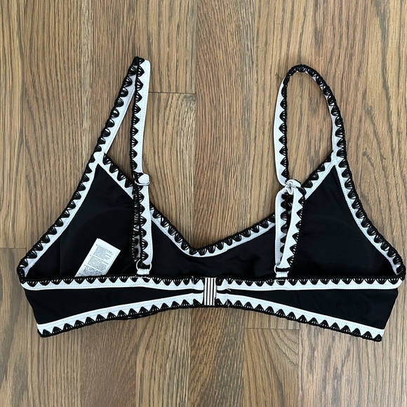 Cupshe Swim Cupshe Black And White Crochet Trim Bikini Set Size M